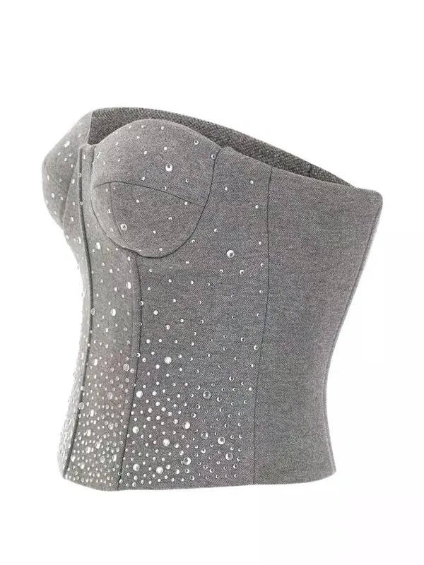 TWENTY FOURHAITCH Quira Rhinestone-embellished Bustier Top