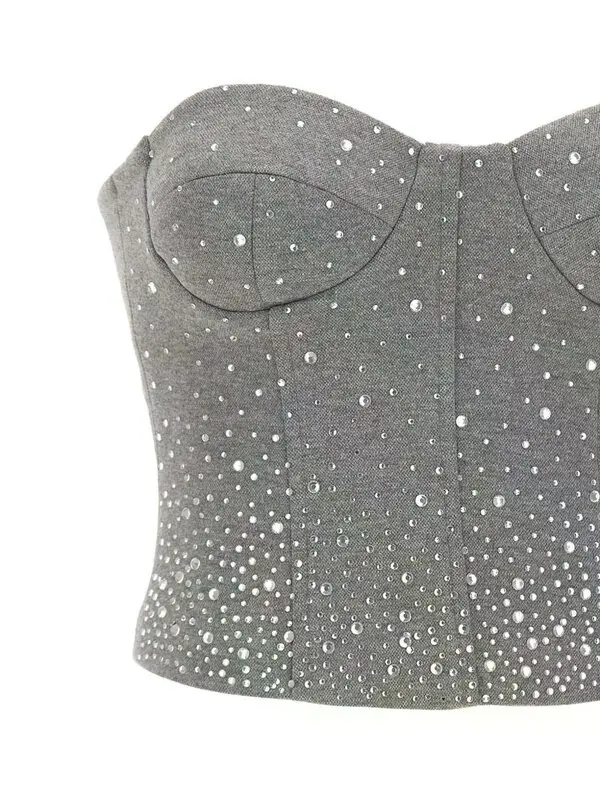 TWENTY FOURHAITCH Quira Rhinestone-embellished Bustier Top