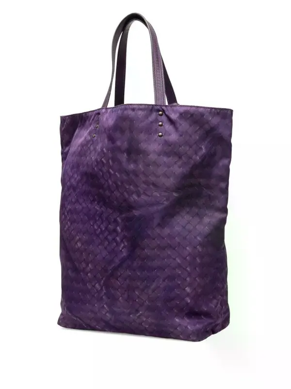 Bottega Veneta 2012-2026 Nylon Intrecciolusion Vertical Tote Bag
