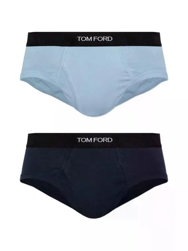 TOM FORD Logo-waistband Briefs - Blue
