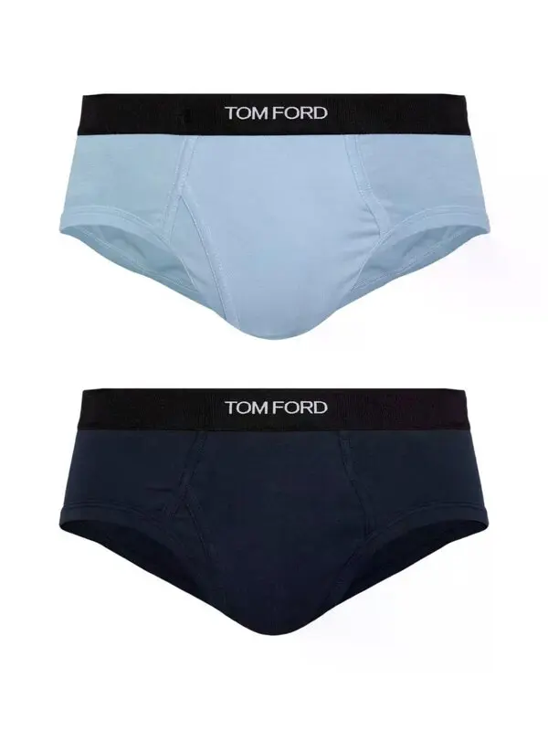 TOM FORD Logo-waistband Briefs - Blue