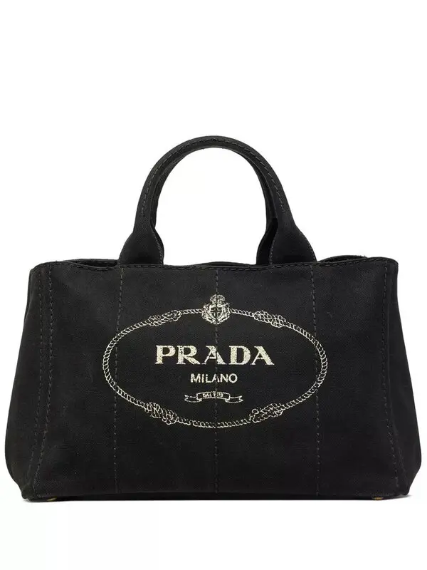 Prada 2013-2026 Canvas Canapa Logo Tote Satchel