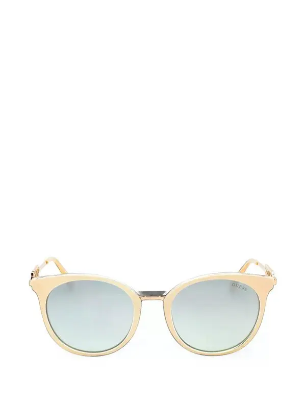 Guess Round-frame Logo-arm Sunglasses