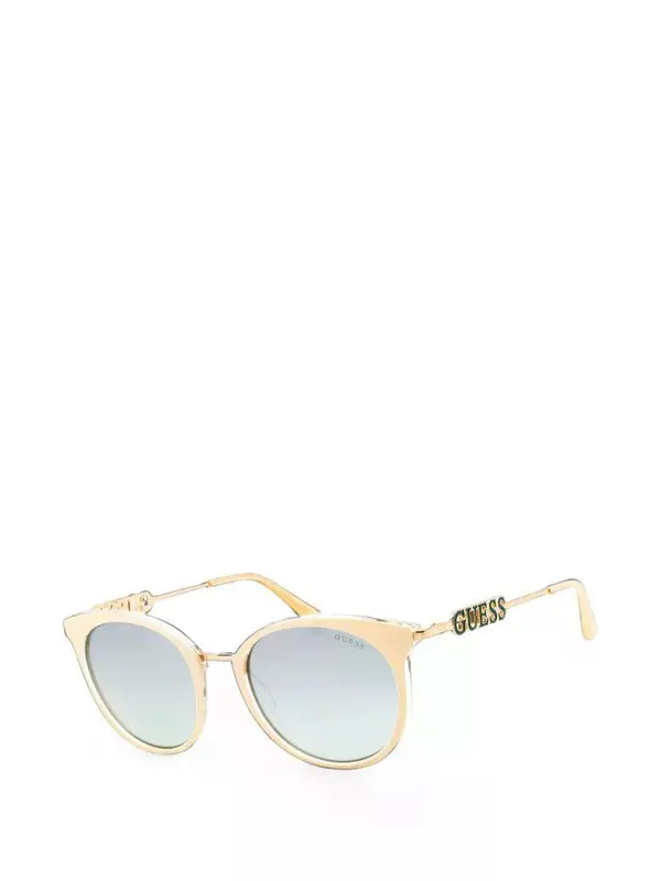Guess Round-frame Logo-arm Sunglasses