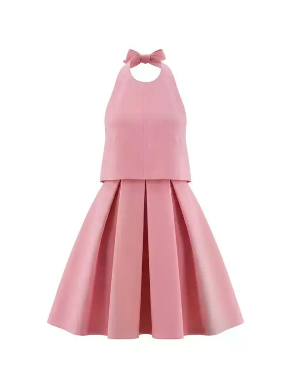 Valentino Garavani Bow-detail Pleated Dress