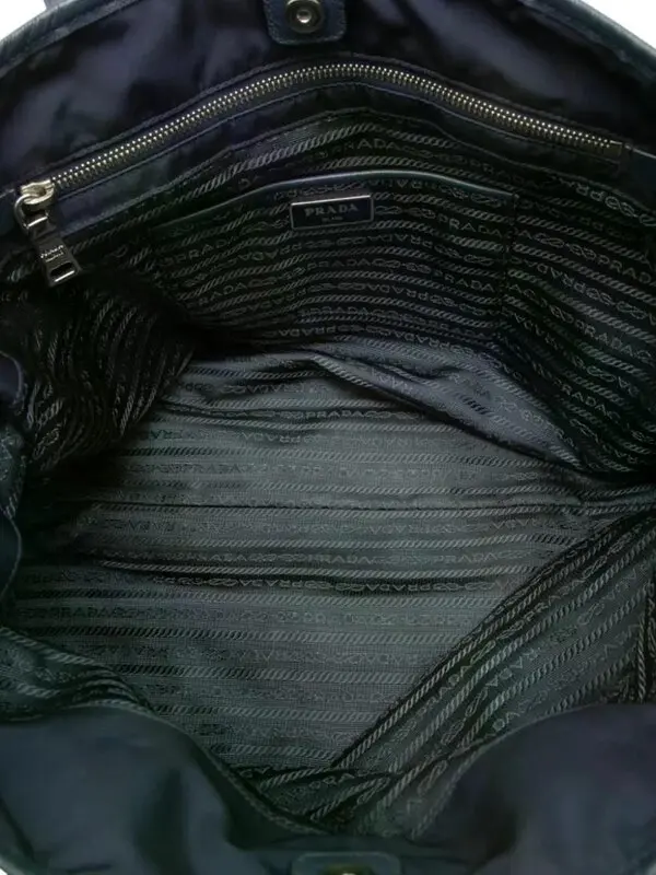 Prada 2013-2026 Saffiano Trimmed Tessuto Tote Bag
