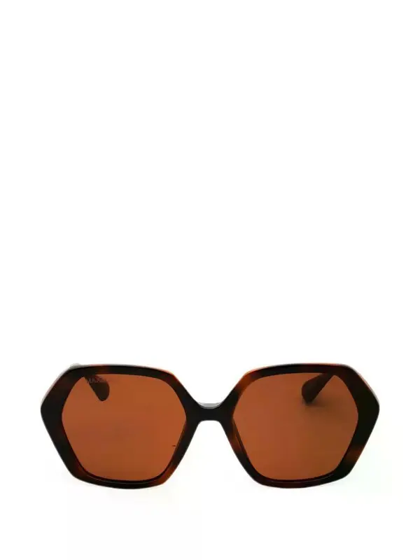MAX&CO. Geometric Frame Sunglasses With Tortoiseshell Effect - Brown