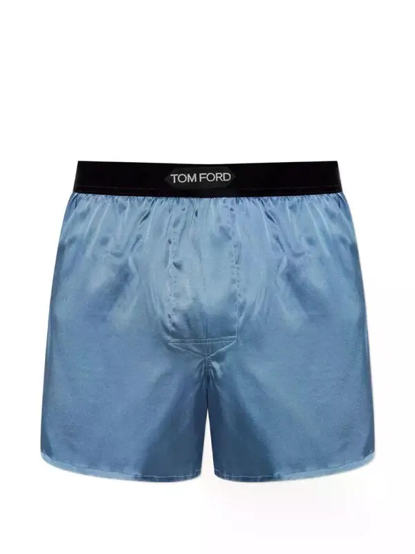TOM FORD Logo-patch Silk Boxer Shorts