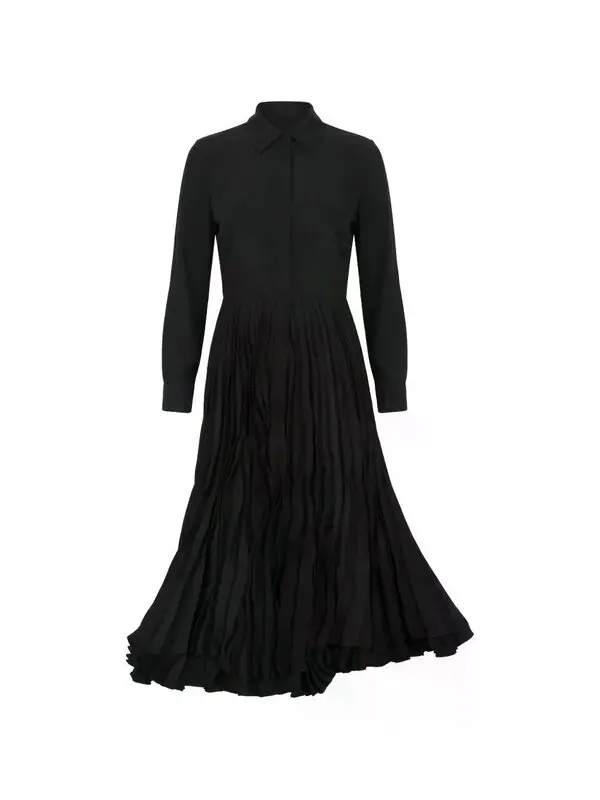 Valentino Garavani Long Sleeve Pleated Dress