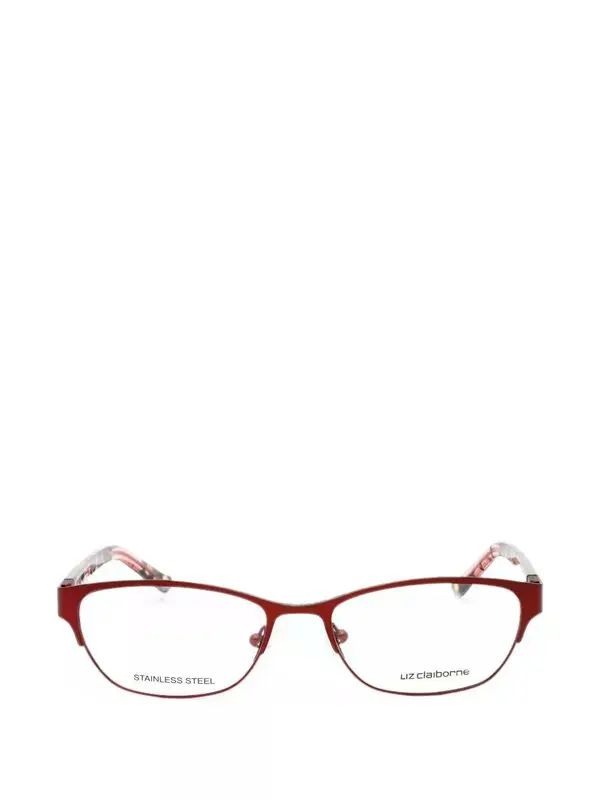 LIZ CLAIBORNE Oval Frame Eyeglasses - Red