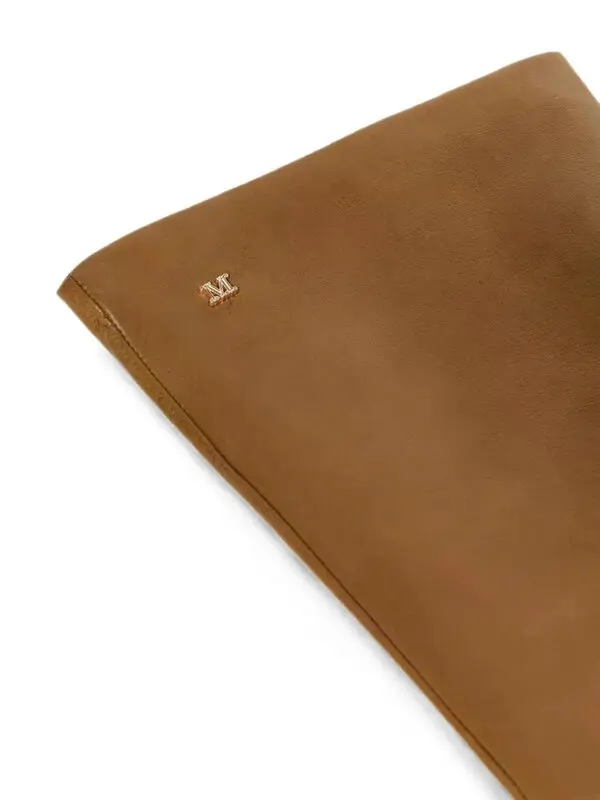 Max Mara Long Nappa Leather Gloves With Monogram Detail