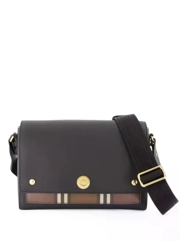 Burberry Note Leather Shoulder Bag - Black