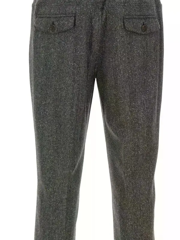 Eleventy Herringbone Pattern Drawstring Trousers