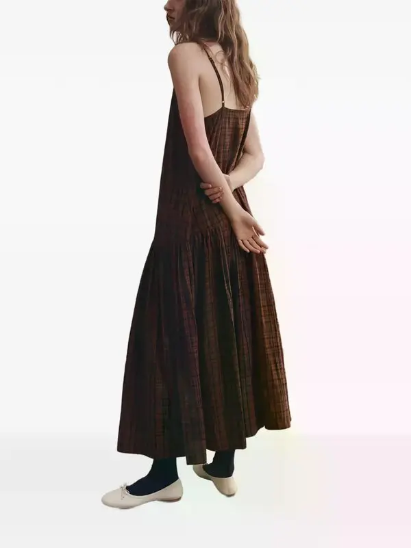 The Great. Plaid Drop-waist Maxi Dress