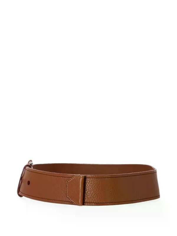 Prada Grained Leather Belt With Silver-tone Hardware