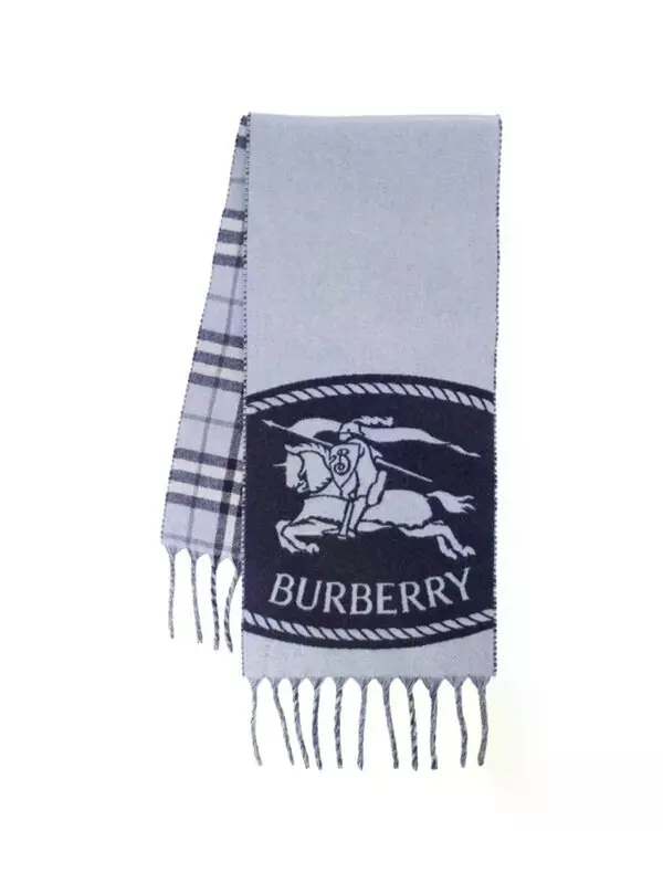 Burberry Reversible Knight Stamp Scarf - Blue