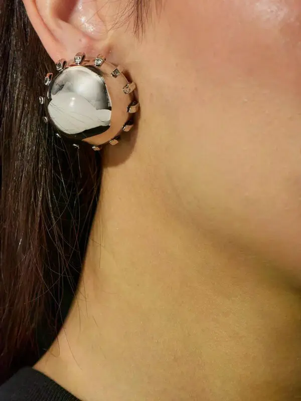 Marni Tone Domed Stud Earrings - Silver