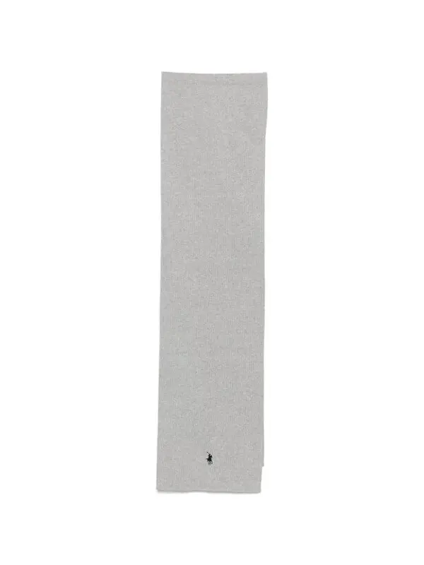 Polo Ralph Lauren Logo-embroidered Knitted Scarf - Grey