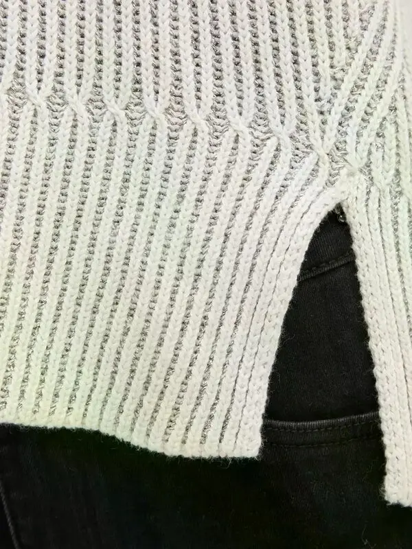 OUI Ribbed Knit Sweater With Metallic Thread Detail