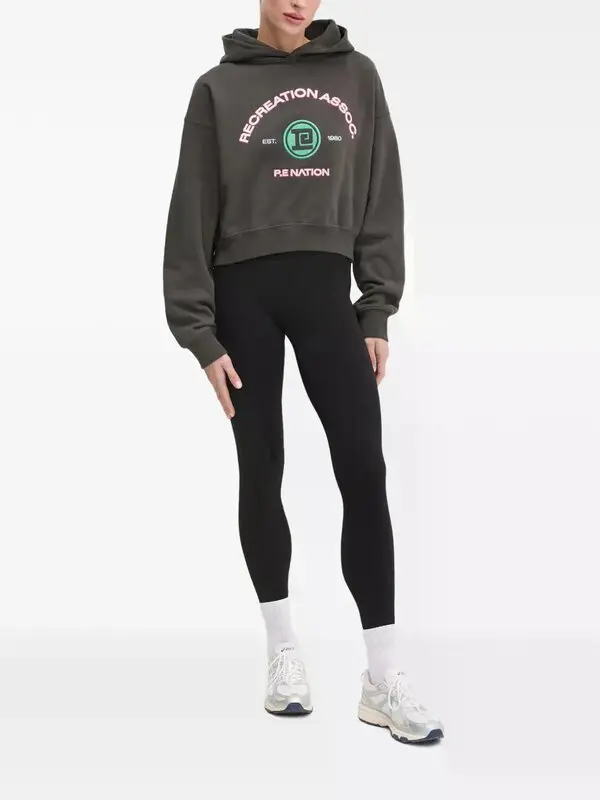 P.E Nation Cresent Logo-embroidered Cropped Hoodie