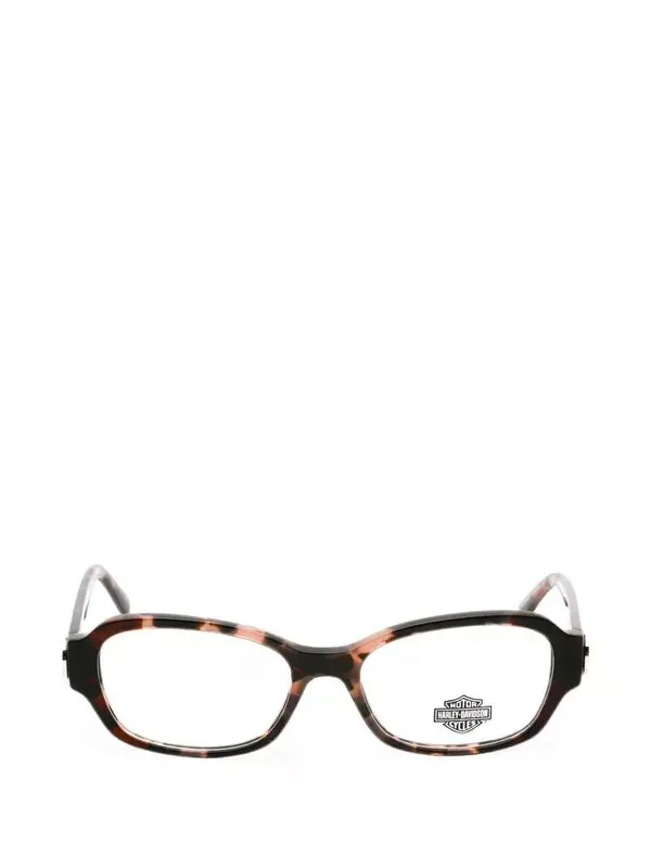 HARLEY-DAVIDSON Tortoiseshell-effect Oval-frame Glasses