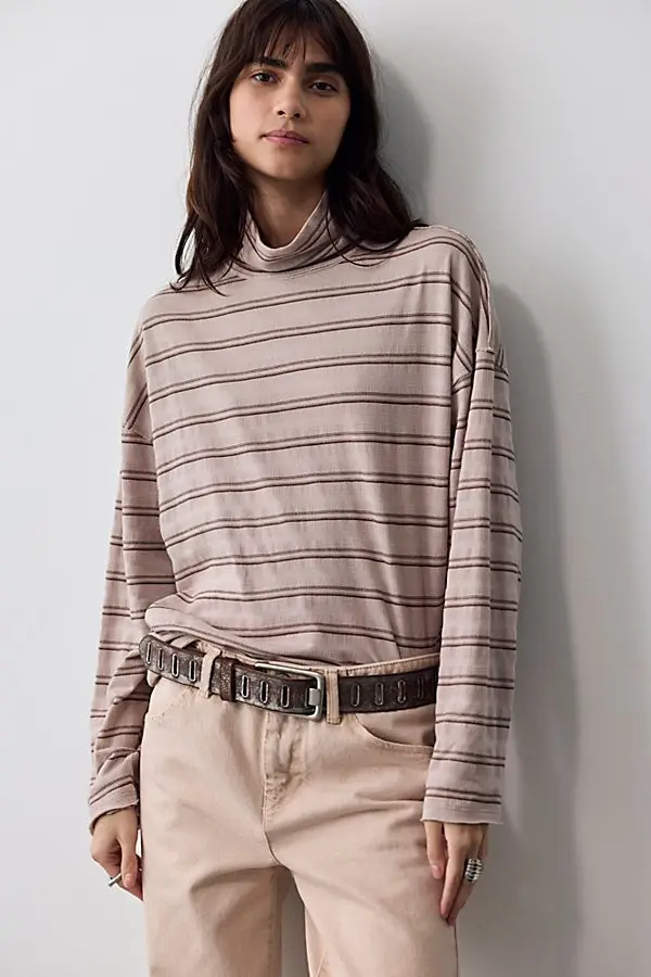 We The Free Nevada Striped Long-sleeve Tee - Mocha Combo