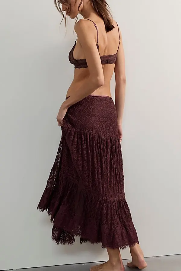 INTIMATELY That's A Wrap Maxi Slip Skirt - Brownstone