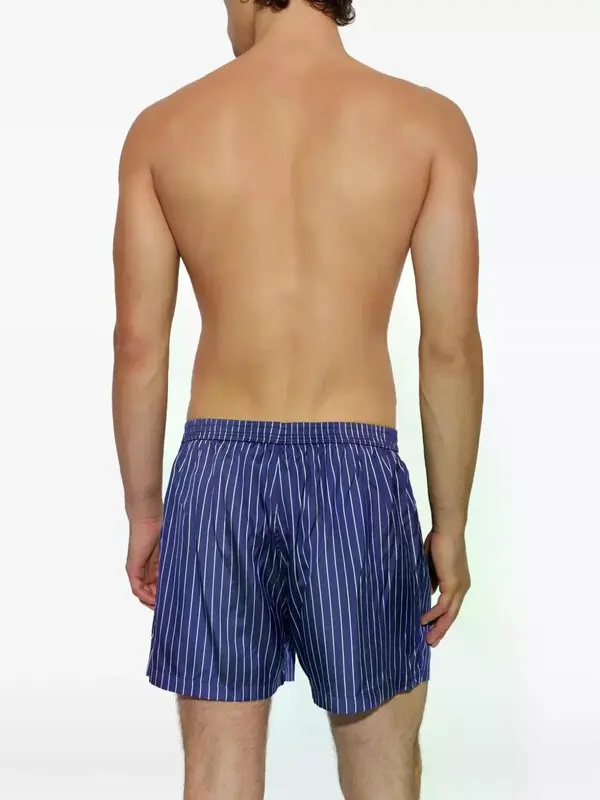 TOM FORD Pinstripe-print Silk Boxer Shorts - Blue