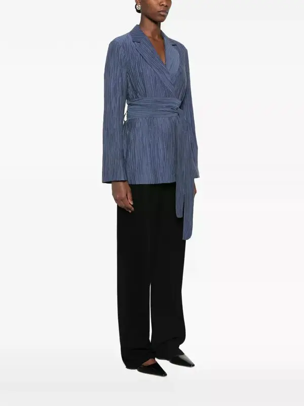 JOSEPH Crinkle-finish Belted Blazer