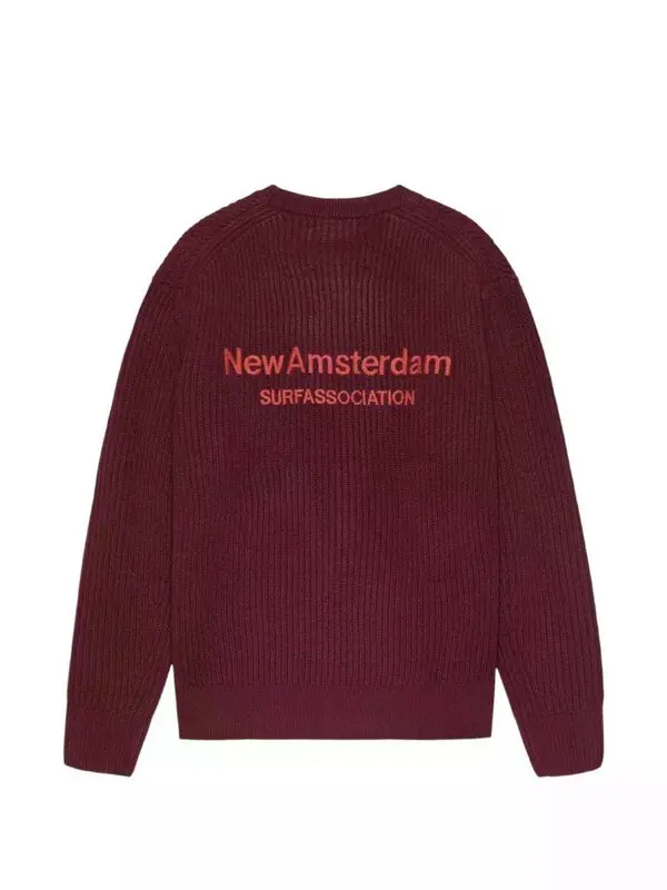 NEW AMSTERDAM SURF ASSOCIATION Ribbed-knit Sweater With Embroidered Logo