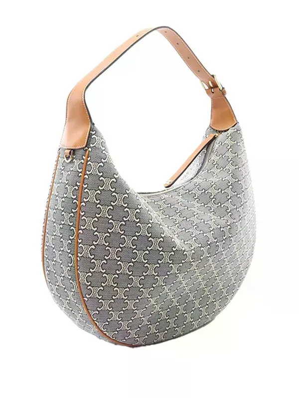 Celine 2000-2026 Large Canvas Triomphe Lulu Shoulder Bag - Blue