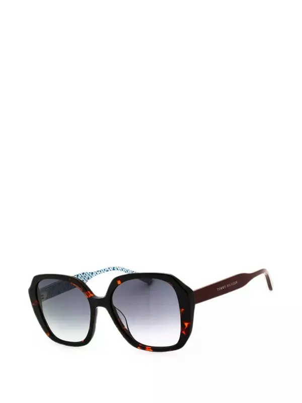 Tommy Hilfiger Tortoiseshell-effect Geometric-frame Sunglasses