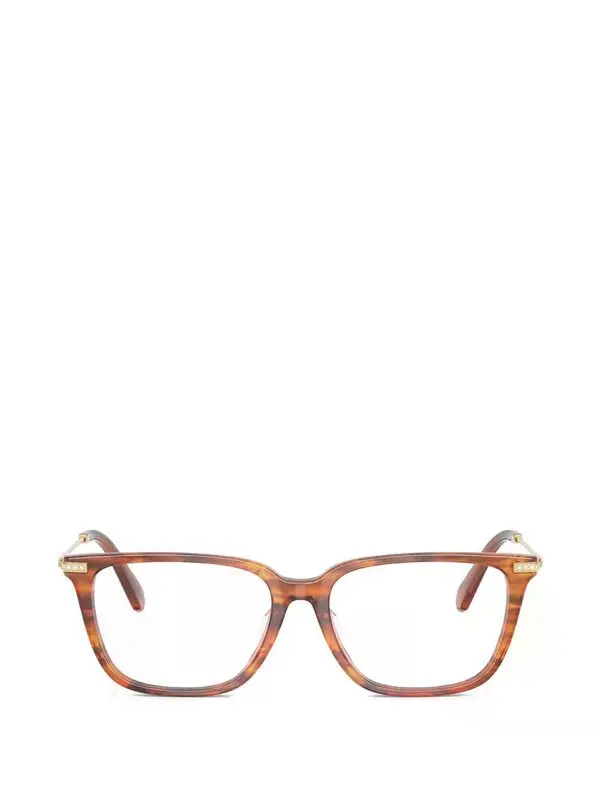 SWAROVSKI Striped Rectangle-frame Glasses
