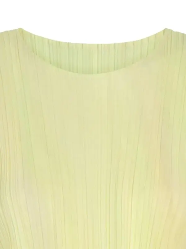 Issey Miyake Pleated Cap-sleeve Tunic Mini Dress