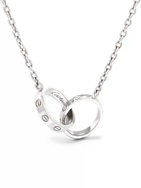 Cartier Love Interlocking 18k White Gold Necklace