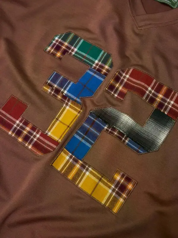 DENIM TEARS Plaid Patchwork Long Sleeve T-shirt