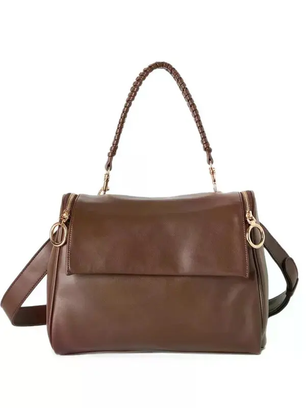 BENETTON Braided-handle Flap-top Crossbody Bag