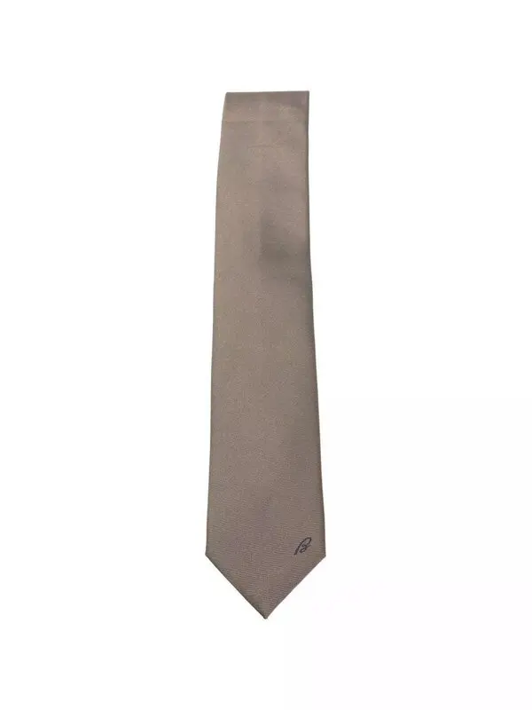 Brioni Logo-embroidered Silk Tie