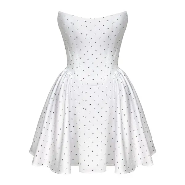POST MERIDIEM Tuck Corset Mini Dress