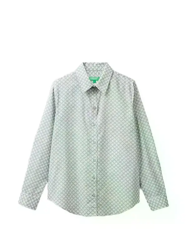 BENETTON Geometric Print Shirt - Grey