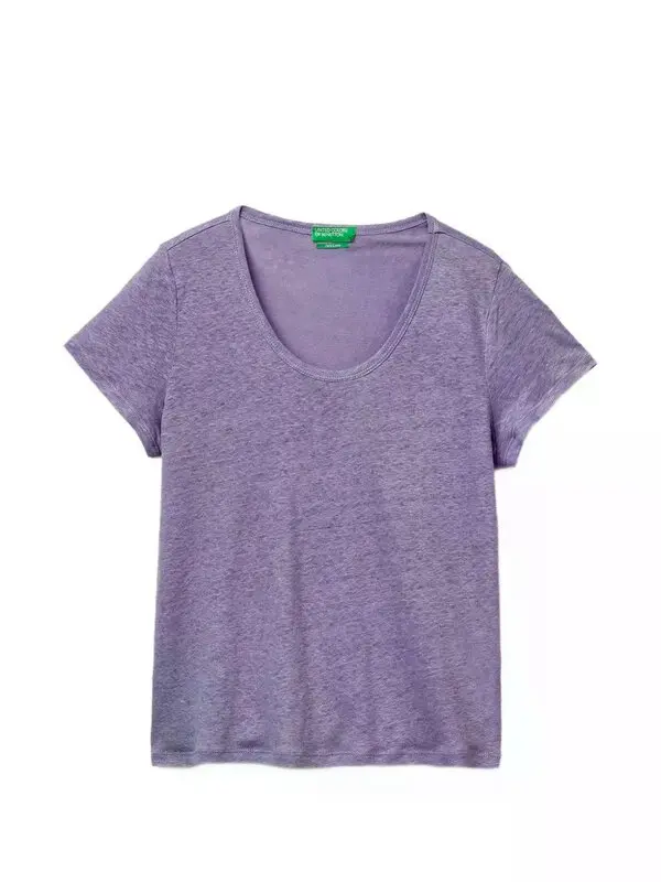 BENETTON Scoop-neck Linen T-shirt