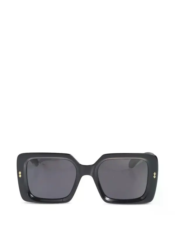 Kàdor Glamour Squared-frame Sunglasses With Gold-tone Stud Detailing - Black