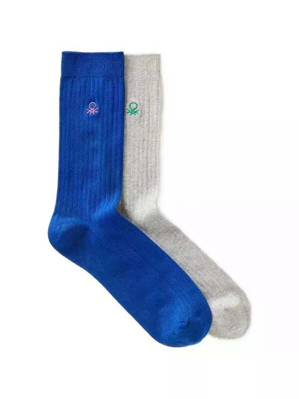 BENETTON Logo-embroidered Ribbed Socks