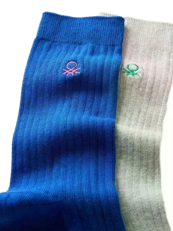 BENETTON Logo-embroidered Ribbed Socks