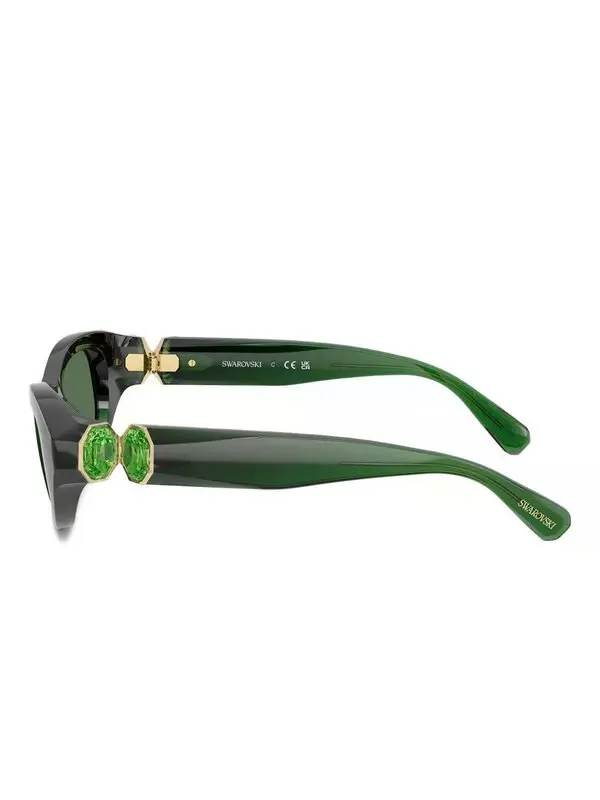 SWAROVSKI Crystal-embellished Oval-frame Sunglasses