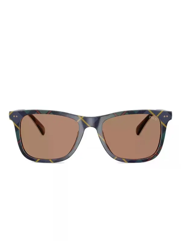 Polo Ralph Lauren Plaid Square Sunglasses - Grey