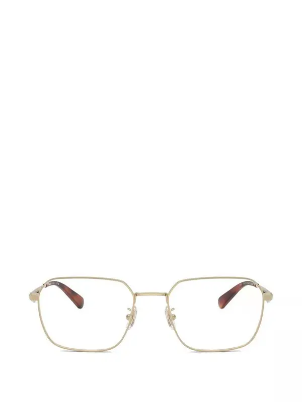 COACH Logo-plaque Geometric-frame Glasses - Gold