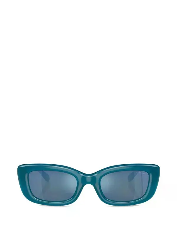 COACH Logo-plaque Rectangle-frame Sunglasses - Blue