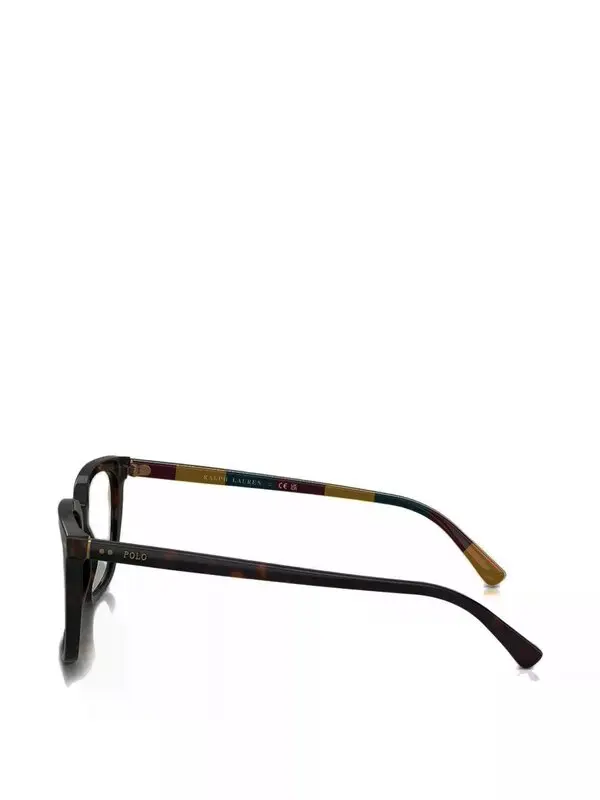 POLO RALPH LAUREN EYEWEAR Tortoiseshell-effect Rectangle-frame Glasses