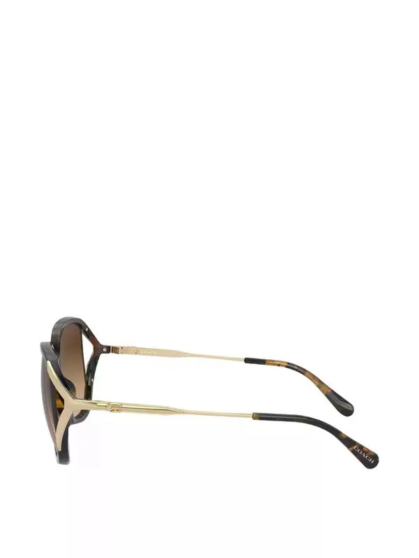 COACH Tortoiseshell-effect Geometric-frame Sunglasses
